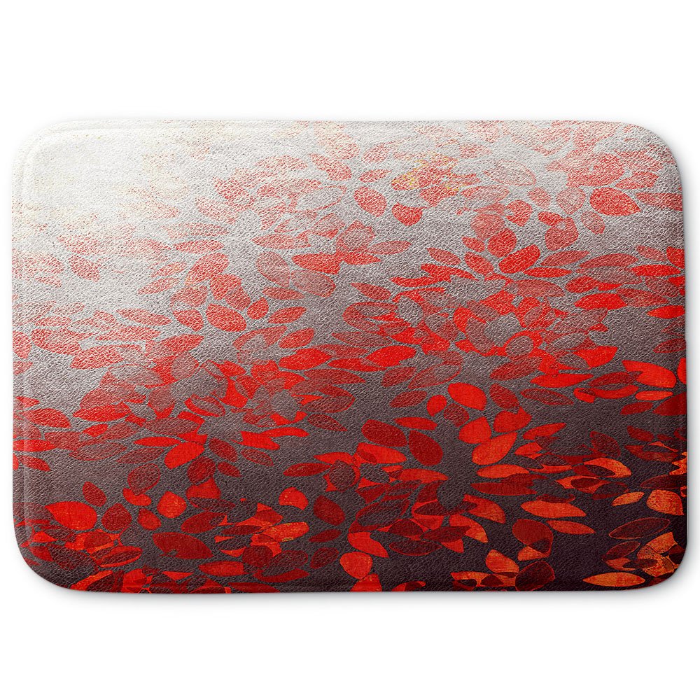 Dia Noche Designs, Bath and Kitchen Floor Mats, Large 36 x 24 in, BR-JuliaDiSanoFloralWashRed2