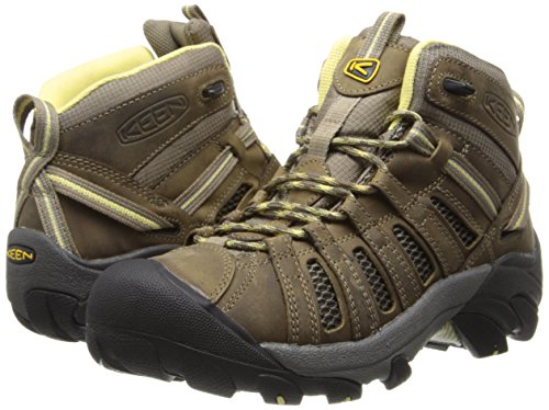KEEN Women's Voyageur Mid Height Breathable Hiking Boots, Brindle/Custard, 8
