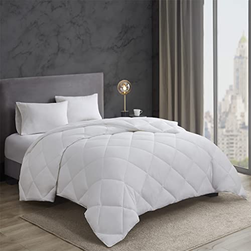 Sleep Philosophy Thinsulate Fibers 3M Scotchgard Moisture Wicking Down Alternative Comforter with 300TC Cotton Sateen Cover, King, White
