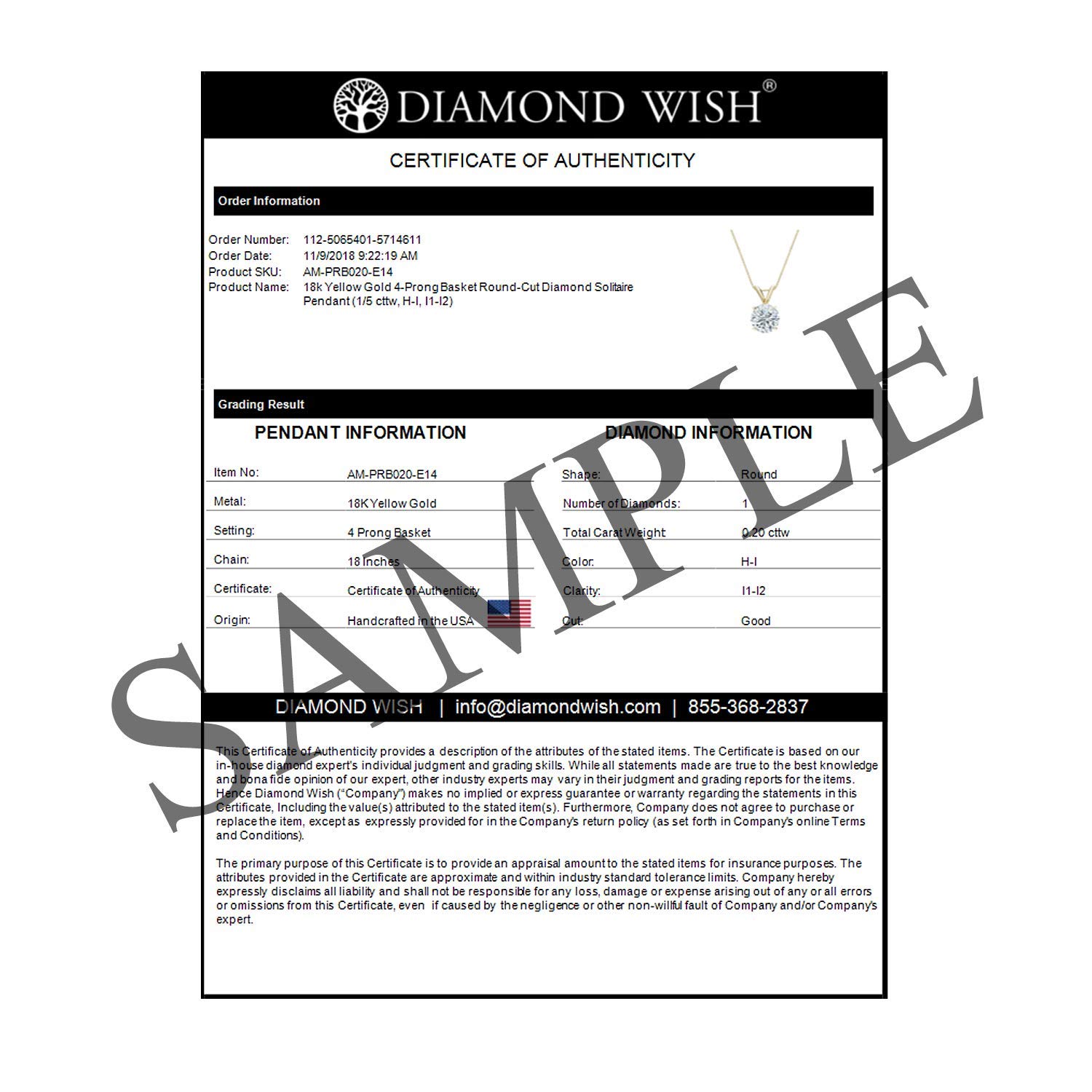 Diamond Wish 14k White Gold Letter K Diamond A to Z Initial Pendant Necklace (1/10cttw) with 18-inch chain