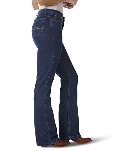 Wrangler womens Real Wrangler Classic Fit Mid Rise Boot Cut jeans, Casted Blue Indigo, 12 1 US