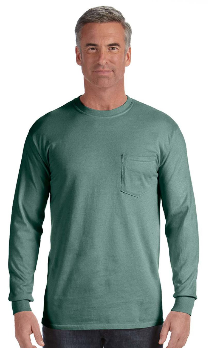Comfort Colors Adult Heavyweight RS Long-Sleeve Pocket T-Shirt 2XL LIGHT GREEN