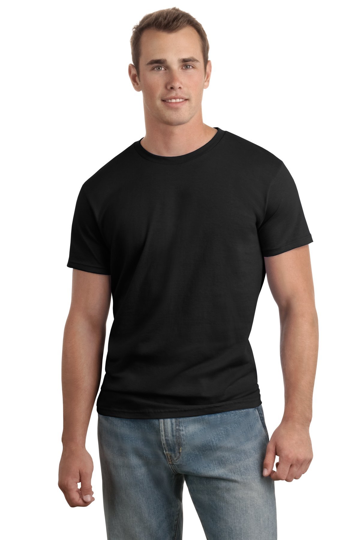 Hanes 4.5 oz., 100% Ringspun Cotton nano-T T-Shirt, Large, BLACK