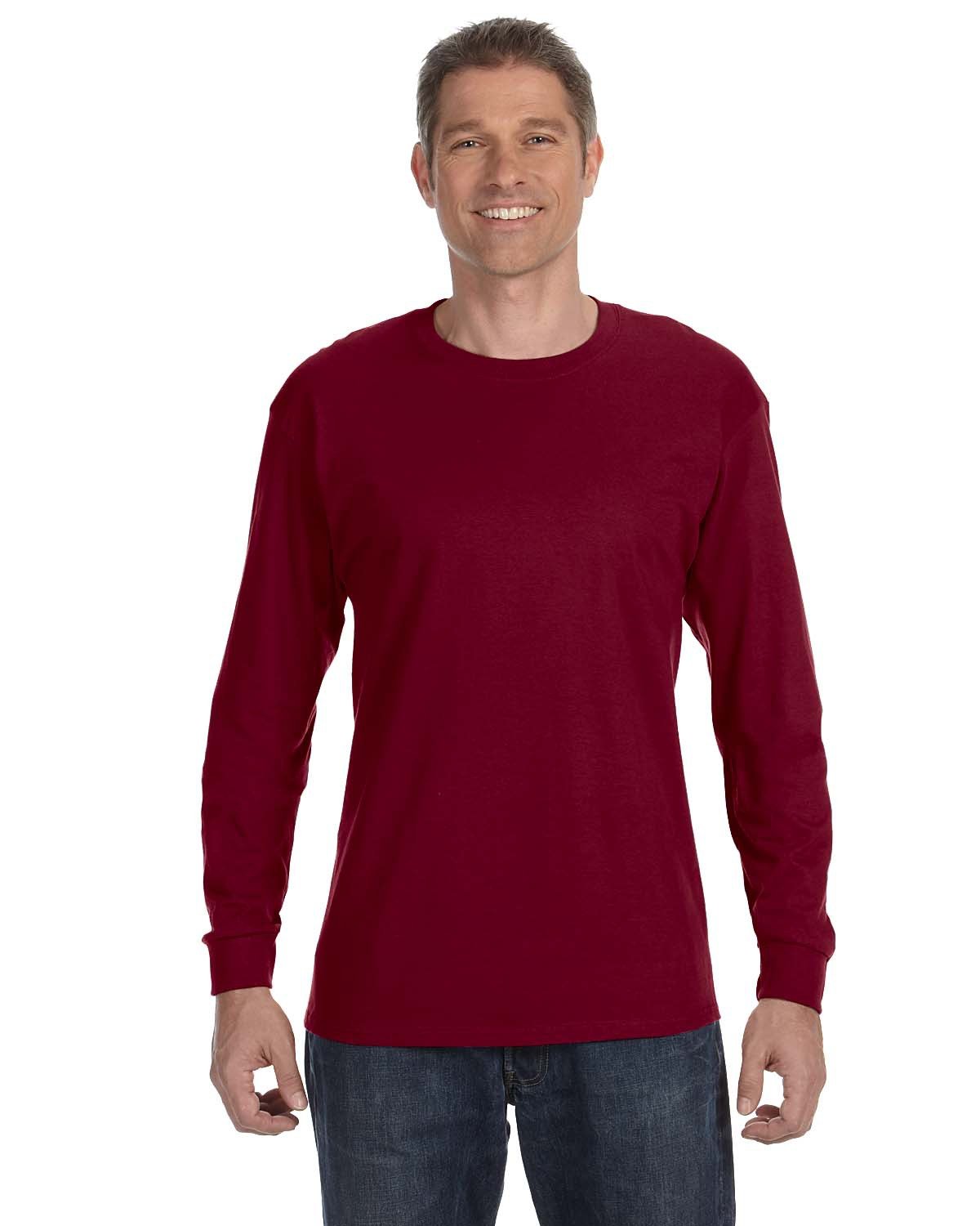 Gildan Mens 5.3 oz. Heavy Cotton Long-Sleeve T-Shirt G540 -GARNET XL