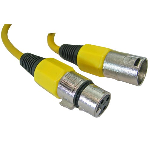 XLR Male to Female 3pin Mic Microphone Lo-z Extension Cable Cord (100 Foot Feet ft, Yellow)