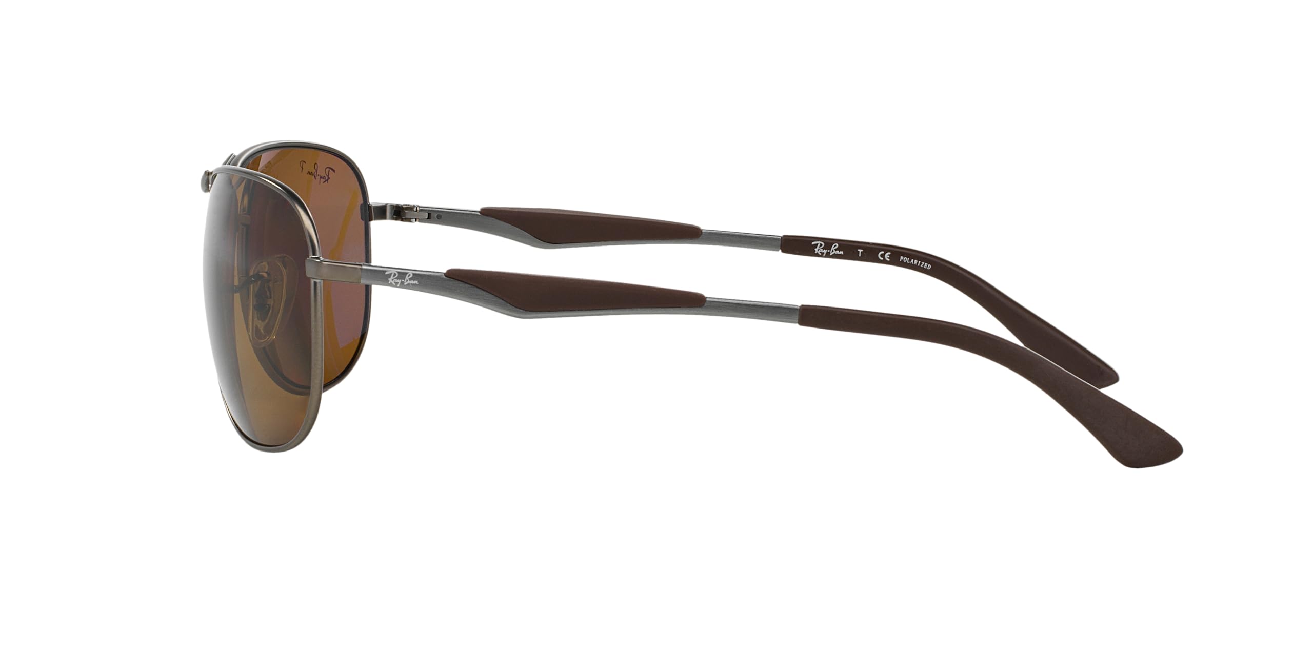 Ray-Ban Men's RB3519 Aviator Sunglasses, Matte Gunmetal/Brown Polarized, 59 mm