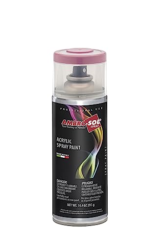 Ambro-Sol V4003015 Multi-Purpose Acrylic Spray Paint, Vibrant Paint for indoor and outdoor, Suitable for Multiple Surfaces, NET WT. 10.40 OZ. 400ml, Recyclable Tin Plate Spray Can, Pale Pink