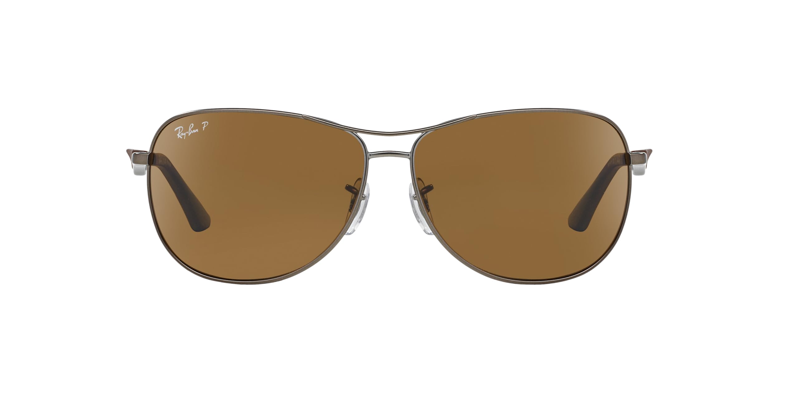 Ray-Ban Men's RB3519 Aviator Sunglasses, Matte Gunmetal/Brown Polarized, 59 mm