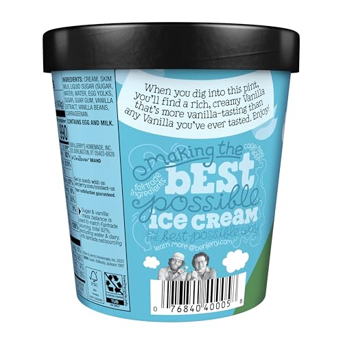 Ben & Jerry's Vanilla Ice Cream Pint Non-GMO 16 oz