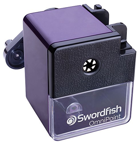 Swordfish 40305 OmniPoint Mechanical Versatile Manual Pencil Sharpener, 8-12 mm - Purple