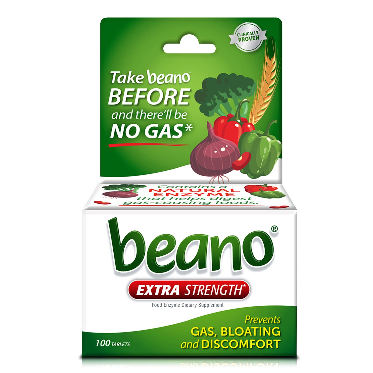 Beano Extra Strength, Gas Prevention & Digestive Enzyme Supplement, 100 Count