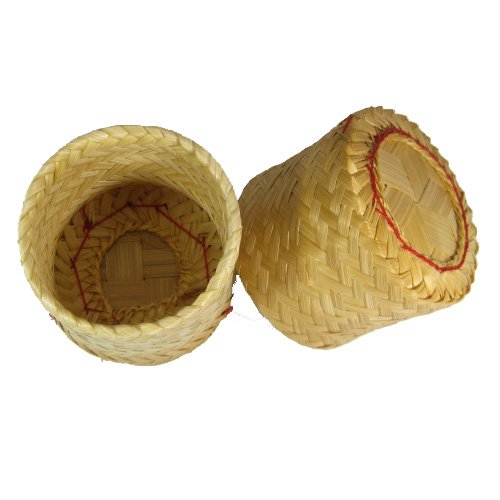 Thai Lao Sticky Rice Single Serving Bamboo Basket 3.5 Inch By Inspirepossible
