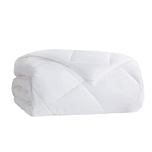Sleep Philosophy Thinsulate Fibers 3M Scotchgard Moisture Wicking Down Alternative Comforter with 300TC Cotton Sateen Cover, King, White