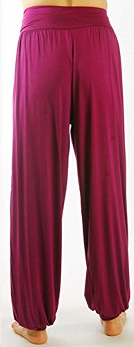 AvaCostume Womens Modal Cotton Soft Yoga Sports Dance Harem Pants, XL, Fuchsia