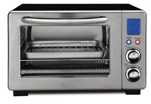 Oster Large Capacity Countertop 6-Slice Digital 10 Pre-set Function Turbo Convection Toaster Oven, Silver, TSSTTVDG01