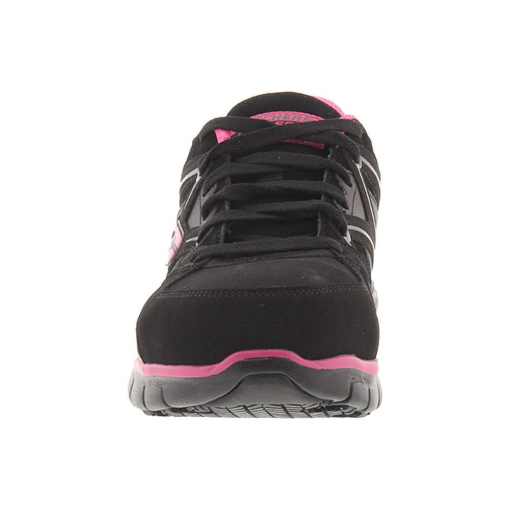 Skechers Women's Synergy-Sandlot Work Boot, Black/Pink, 8.5 M US
