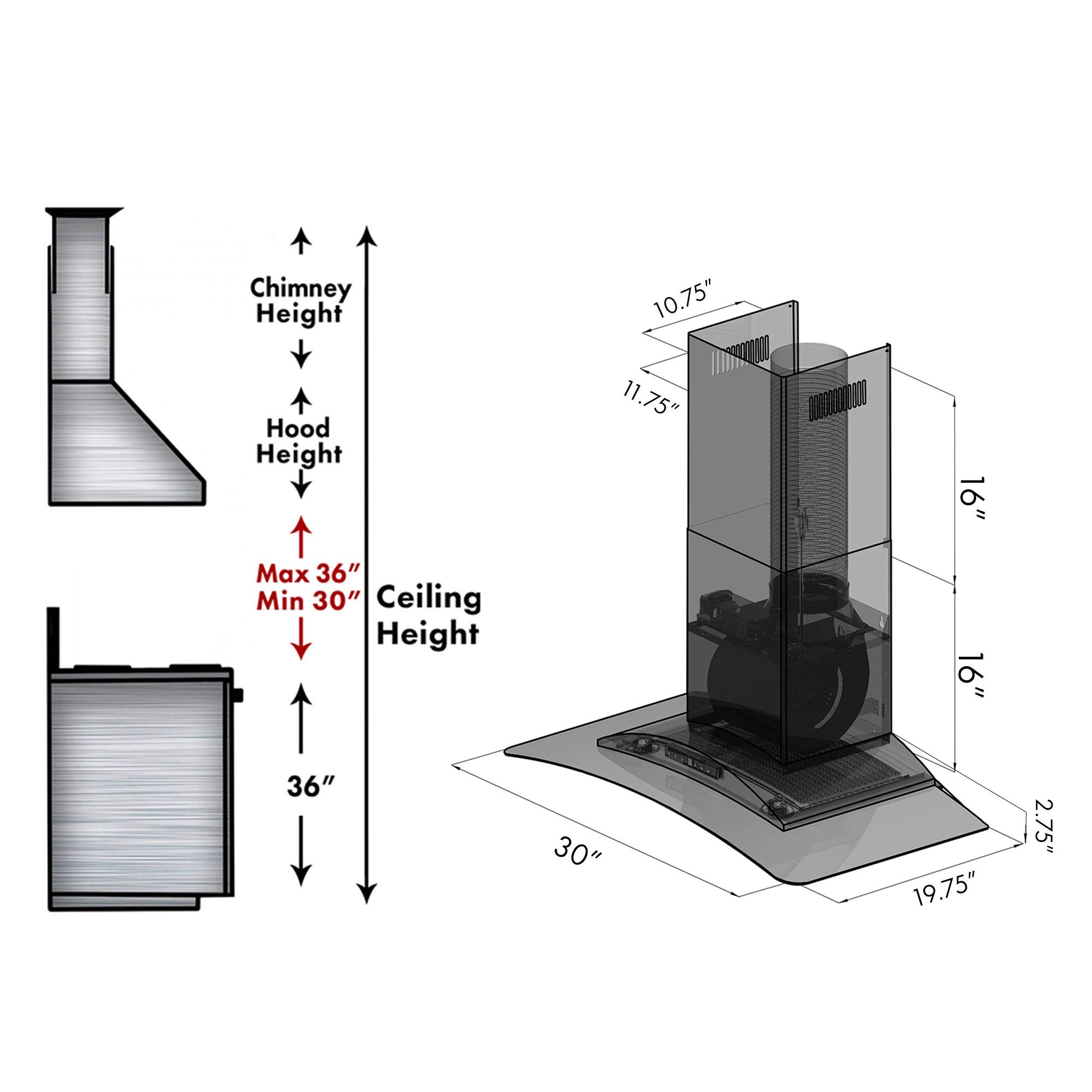 ZLINE KZ-30 Range Hood, Stainless-Steel