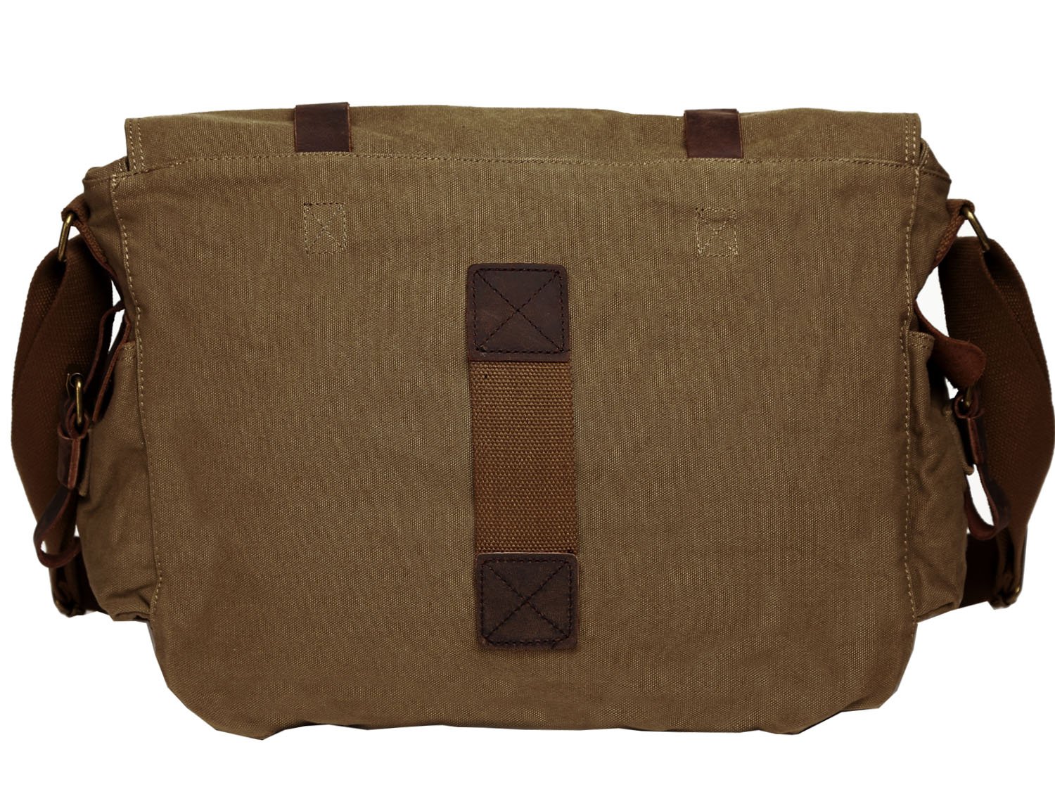 Berchirly Mens Military Canvas Messenger Bag Crossbody College Shoulder Bags Sling Satchel For 17.3Inch Laptop