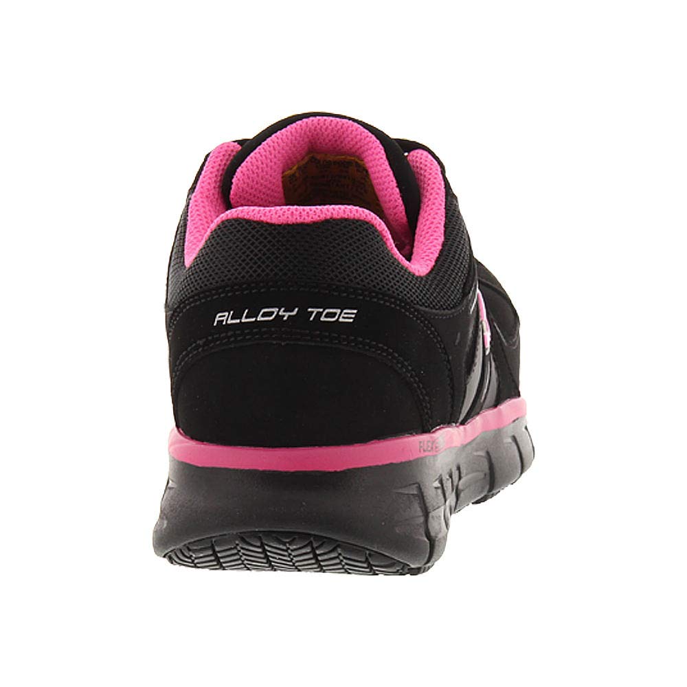 Skechers Women's Synergy-Sandlot Work Boot, Black/Pink, 8.5 M US
