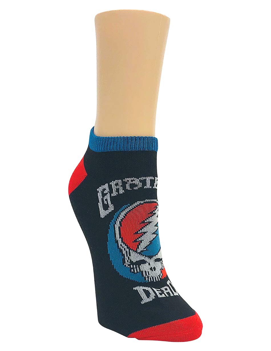 Ripple Junction Grateful Dead Steal Your Face and Pattern Women's 3-Pack Novelty Ankle Socks