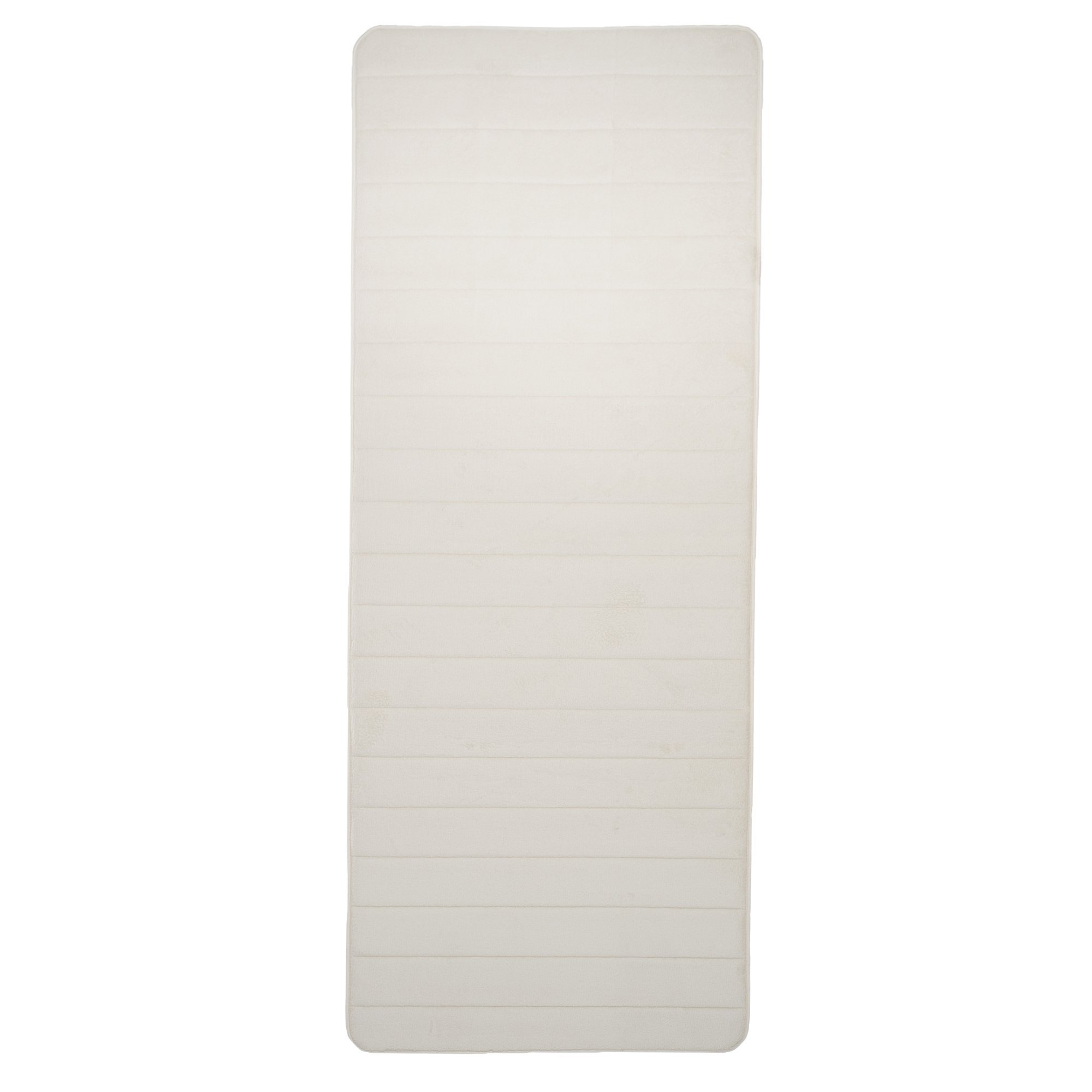 Lavish Home Oversized Bathroom Rug - Extra-Long Memory Foam Bath Mat with Nonslip Backing - Absorbent Runner for The Shower, Tub, or Sink (White)