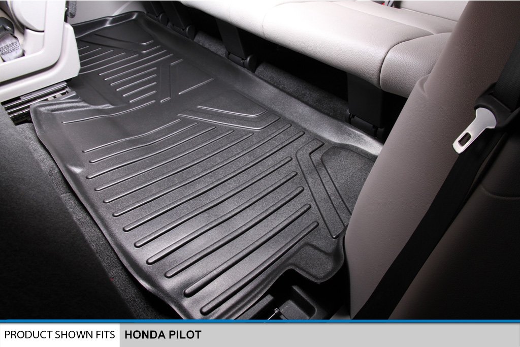 MAXLINER Floor Mats 3 Row Liner Set Black for 2009-2015 Honda Pilot