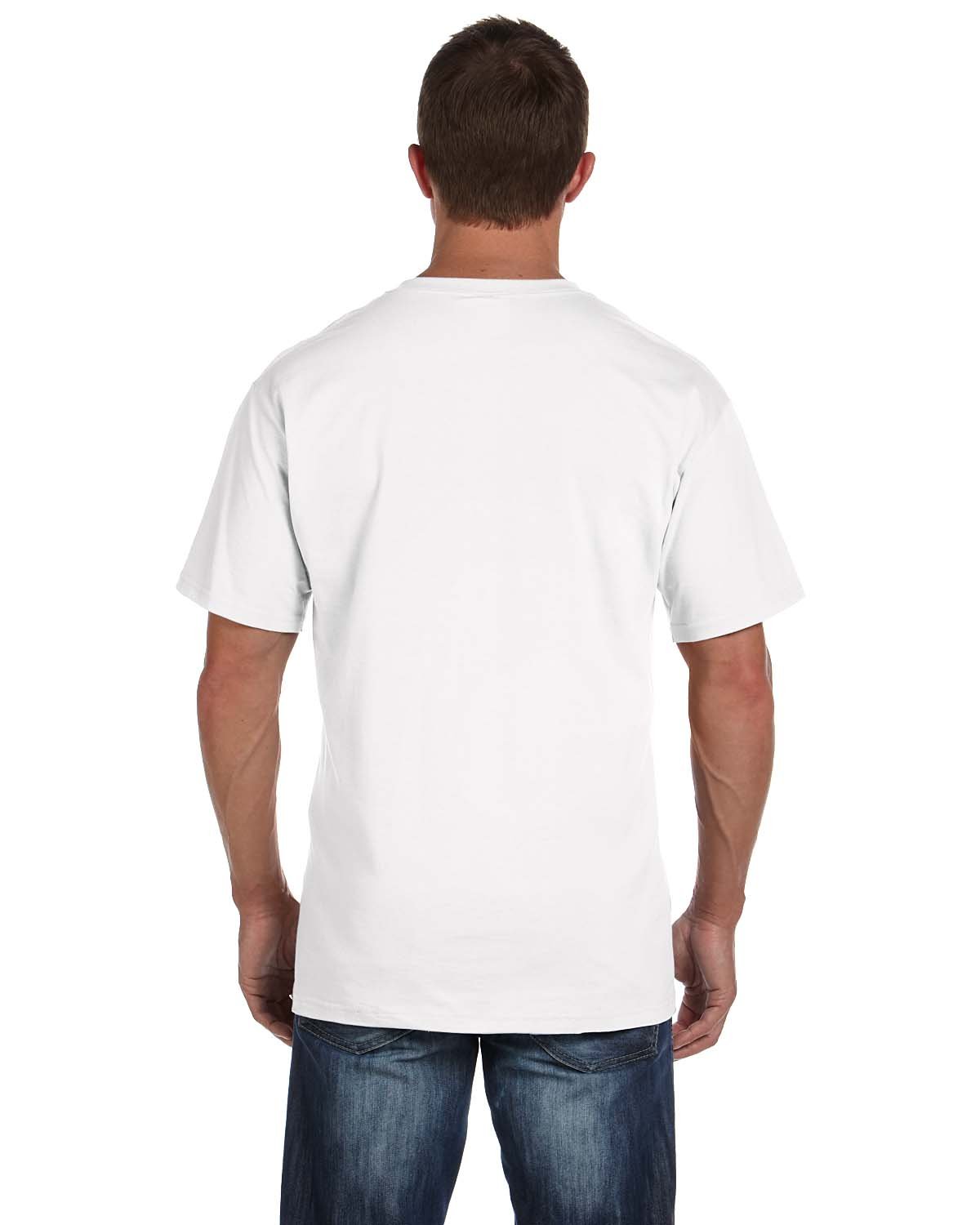 Fruit of the Loom 5 oz., 100% Heavy Cotton HD Pocket T-Shirt (3931P)- WHITE,2XL