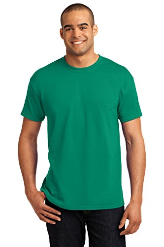 Hanes Mens ComfortBlend EcoSmart 50/50 Cotton/Poly T-Shirt, Medium, Kelly Green