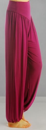 AvaCostume Womens Modal Cotton Soft Yoga Sports Dance Harem Pants, XL, Fuchsia
