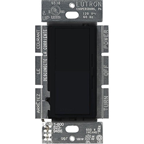 Lutron Diva LED+ Dimmer Switch for Dimmable LED, Halogen and Incandescent Bulbs, 250W/Single-Pole or 3-Way, DVCL-253P-BL, Black
