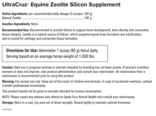 UltraCruz Equine Zeolite Silicon Supplement for Horses, 20 lb Powder, 50 Day Supply