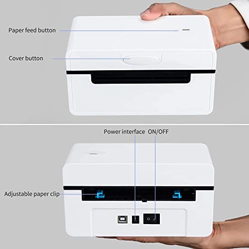 N/A Desktop Thermal Label Printer for 4x6 Shipping Package Label Maker 180mm/s USB BT Thermal Sticker Printer Max.110mm Paper (Color : USB)