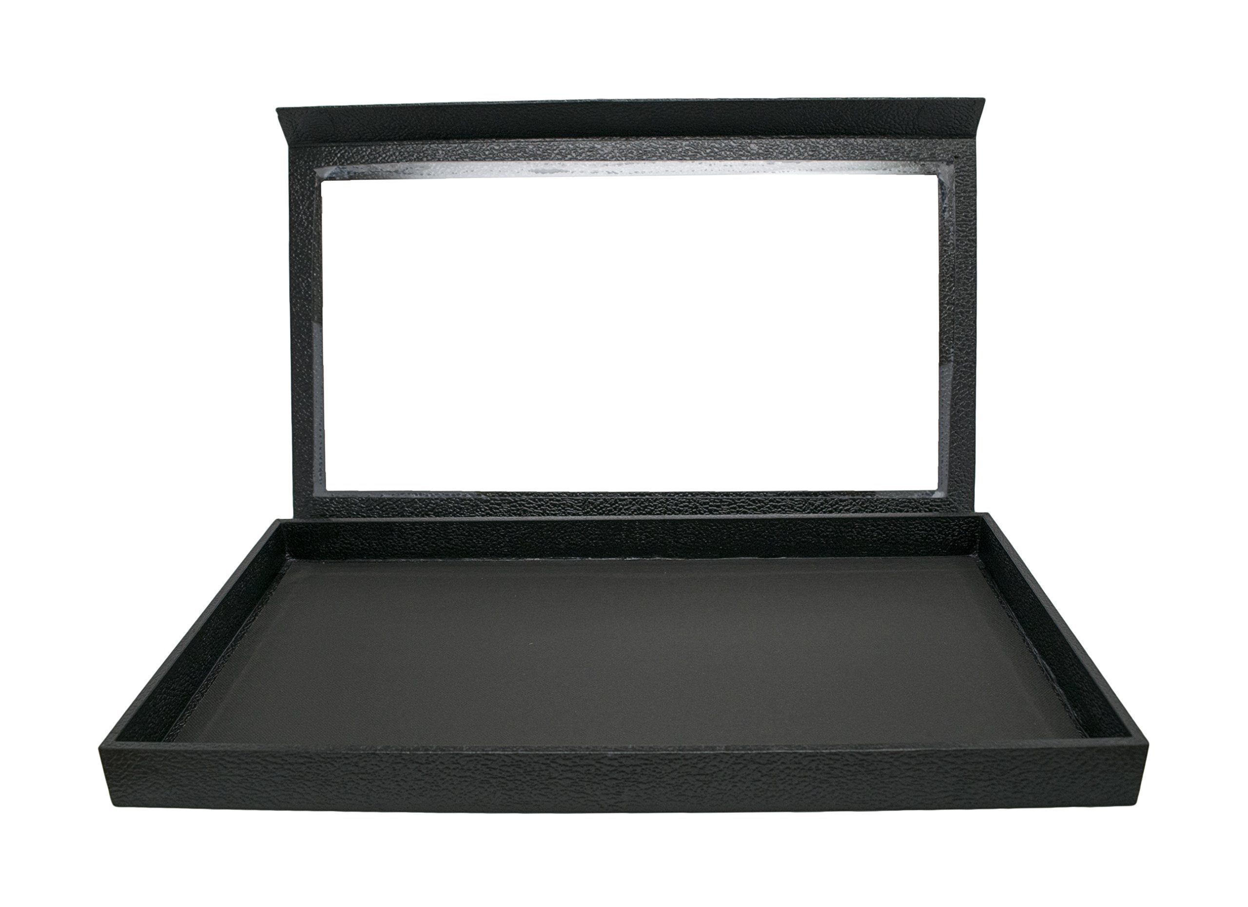 Novel Box Detachable Magnetic Lid Acrylic Black Jewelry Display Case 14.75X8.25X1.15 + Custom NB Pouch