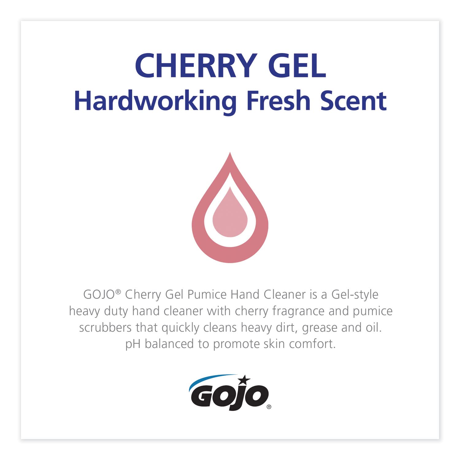 GOJO Cherry Gel Pumice Hand Cleaner, Cherry Fragrance, 1 Gallon Hand Cleaner with Pumice in Pump Bottle (Pack of 1) – 2358-02