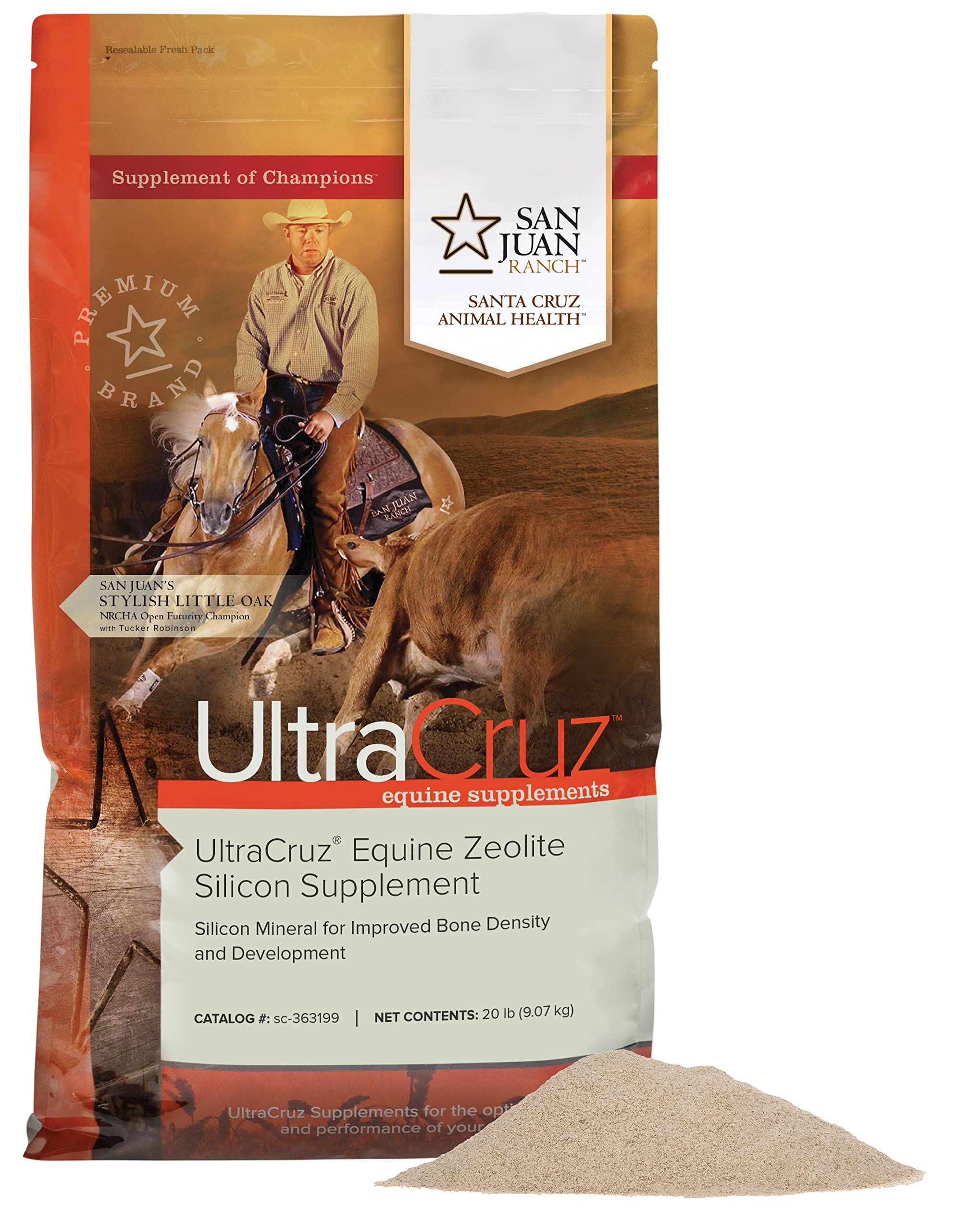 UltraCruz Equine Zeolite Silicon Supplement for Horses, 20 lb Powder, 50 Day Supply