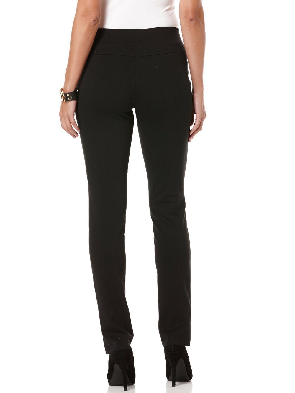 Rafaella Women's Slim Ponte Dress Pants with Stretch Fabric, 30.5” Inseam, 12, Black