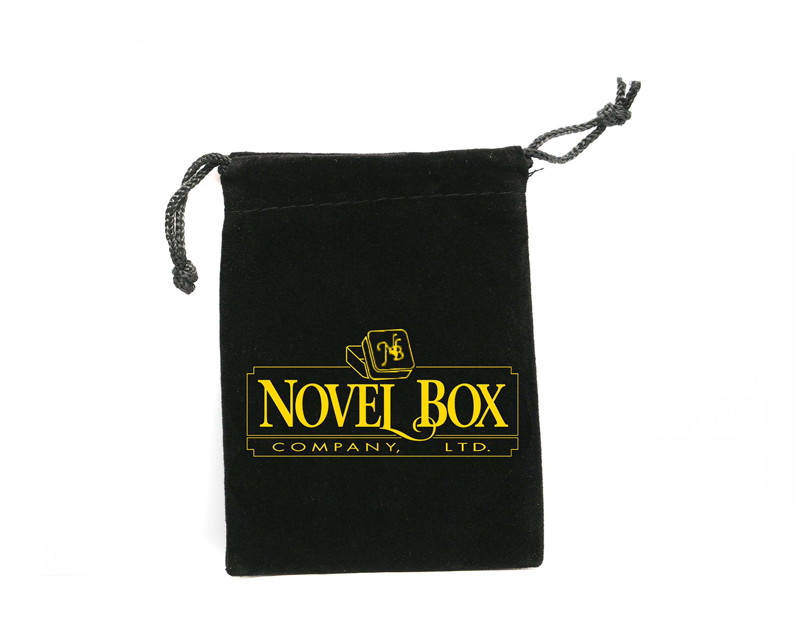 Novel Box Detachable Magnetic Lid Acrylic Black Jewelry Display Case 14.75X8.25X1.15 + Custom NB Pouch