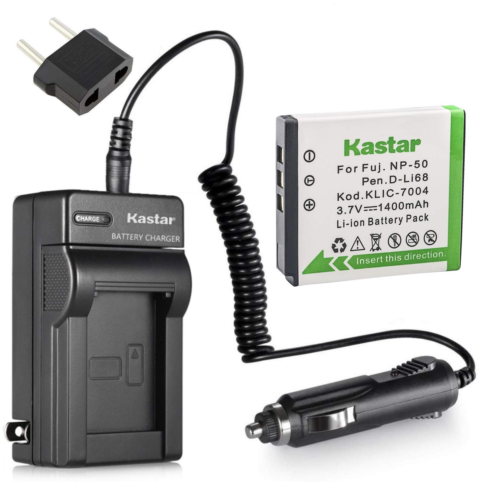 Kastar Battery 1-Pack and Charger for Kodak KLIC-7004 and Kodak EasyShare M1033 EasyShare M1093 is EasyShare M2008 EasyShare V1073 V1233 V1253 V1273 PLAYSPORT PLAYTOUCH PlayFull Dual Zi12 Zi8 Zx3