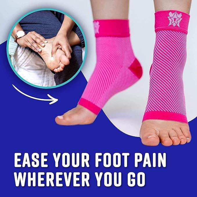 FlexAdapt Plantar Fasciitis Compression Socks for (1 Pair) – Compression Sleeve for Achilles Tendonitis Relief, Plantar Fasciitis Relief, Foot Swelling - Black - Large