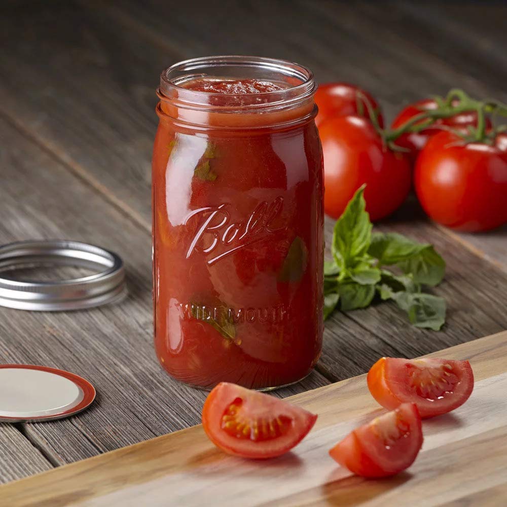Ball Wide Mouth Quart 32-Ounces Glass Mason Jar with Lid and Band