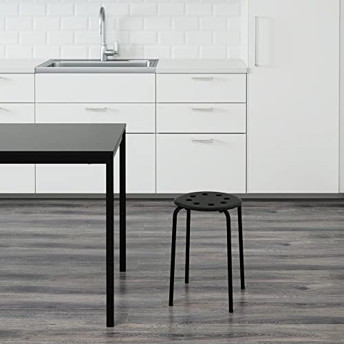 IKEA Boutique Store Marius Stool (Pack of 2) Seat Height: 45 cm, 17 3/4-Inch - Sold by Bunnings Home (Black, Steel, Epoxy powder coating)