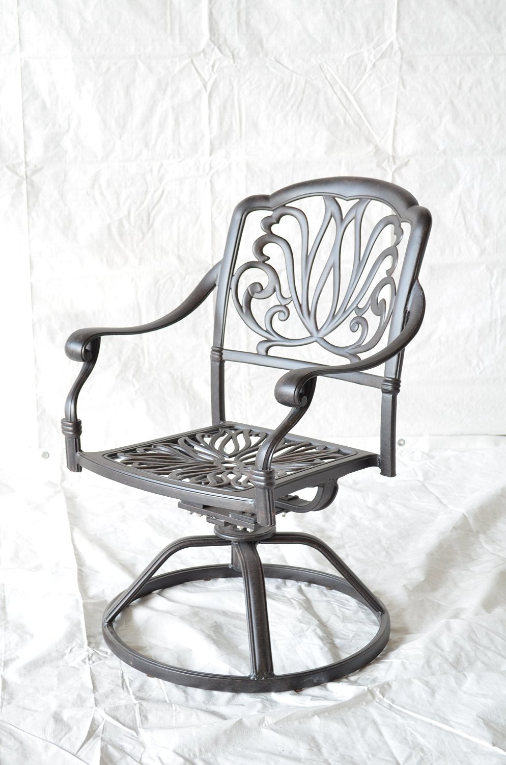 Elizabeth Outdoor Patio 9pc Dining Set 44" X 84" Cast Aluminum, Walnut Cushions