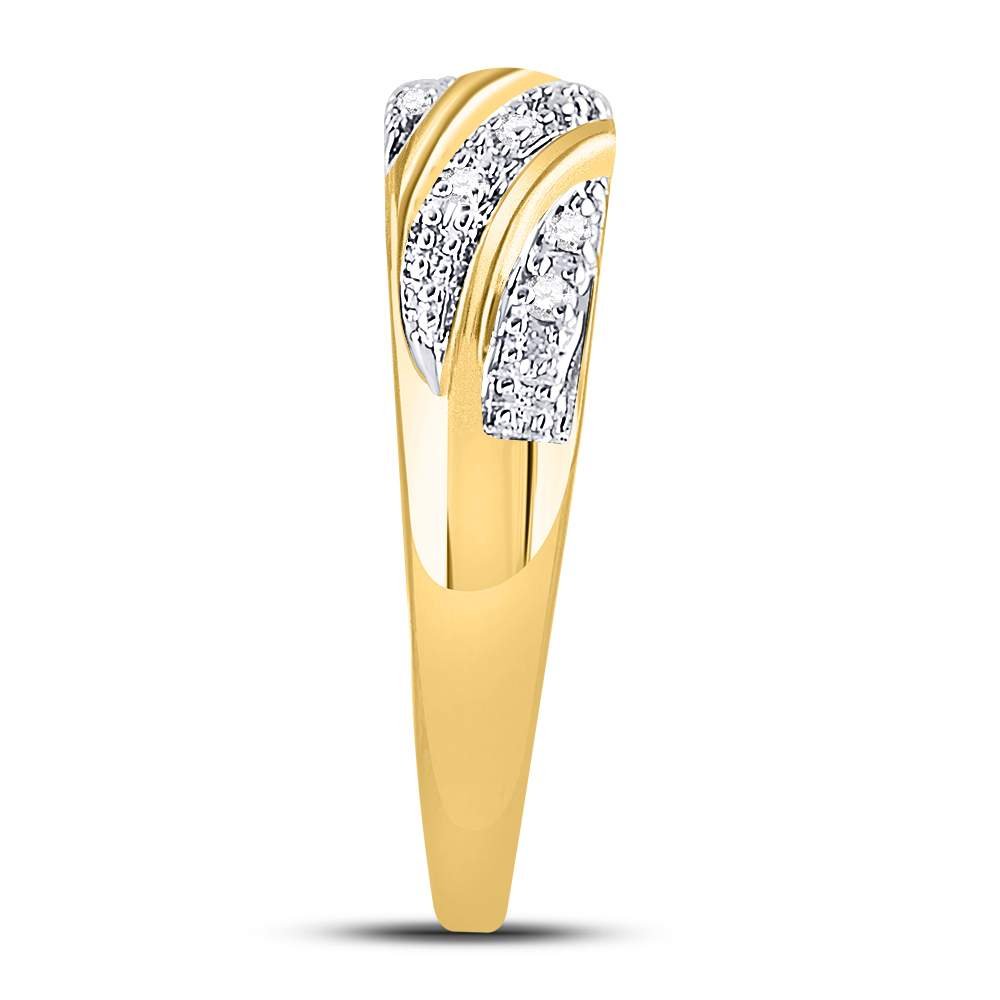 Sizes - L = 8, M = 13 - 14k Yellow and White 2 Two Tone Gold Mens and Ladies Couple His & Hers Trio 3 Three Ring Bridal Matching Engagement Wedding Ring Band Set - Round Diamonds - Princess Shape Center Setting (1/4 cttw) - Please use drop down menu to se