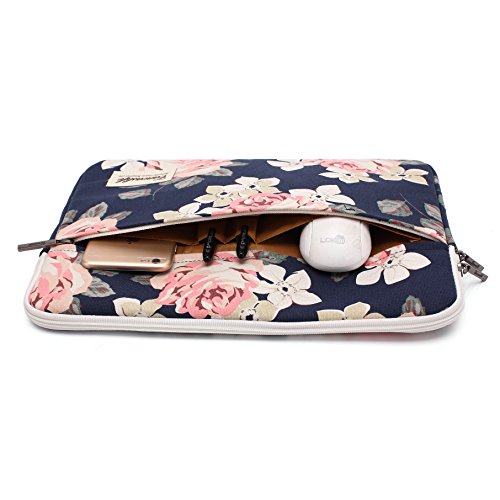 Canvaslife White Rose Patten Laptop Sleeve 14 inch 14.0 inch Laptop case Bag