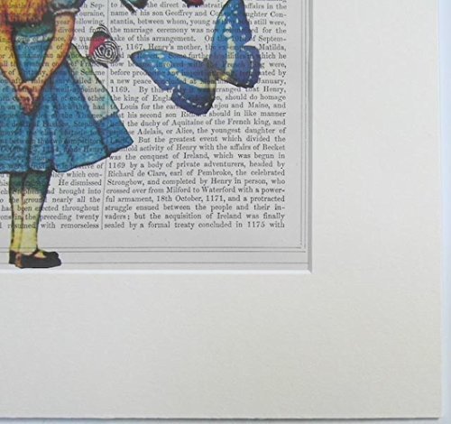 Alice In Wonderland Meets Andy Warhol’s Chairman Mao Marilyn Monroe And Herself Mounted/Matted Dictionary Art Ready To Frame Print