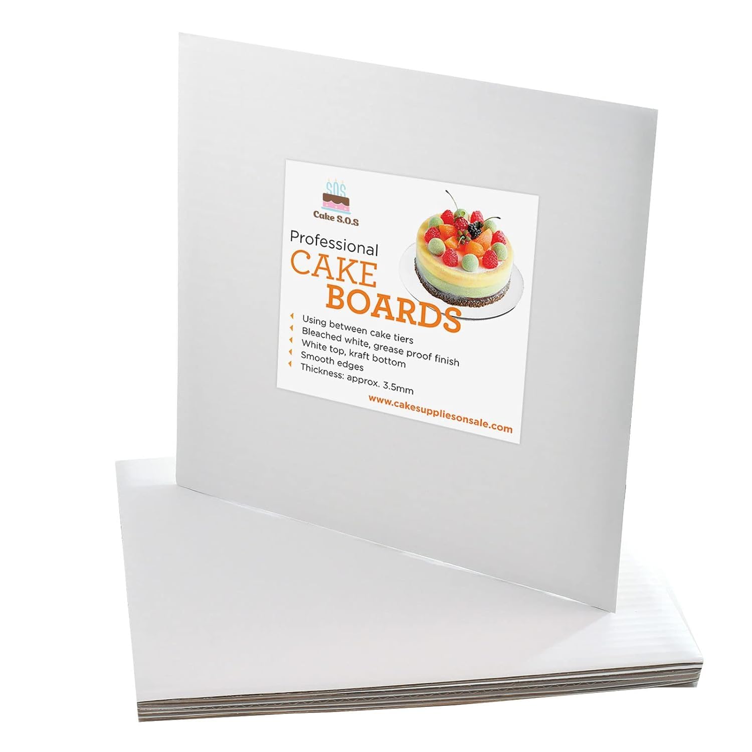 Cake Supplies On Sale, LLC 12" Square Coated Cakeboard, 12 ct.