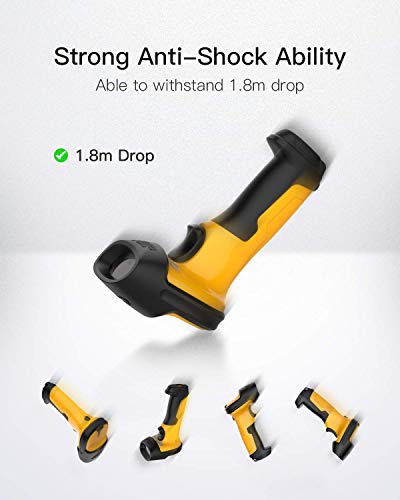 Barcode Scanner, Inateck Wireless Scanner, 2.4 GHz Adapter, 2600mAh Battery, 60M Range, Automatic Scanning, P6