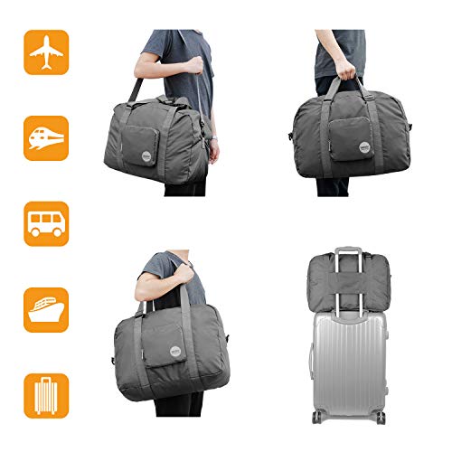 WANDF For Spirit Airlines Personal Item Bag 18x14x8 Foldable Travel Duffel Carry on Weekender Overnight for Women Men