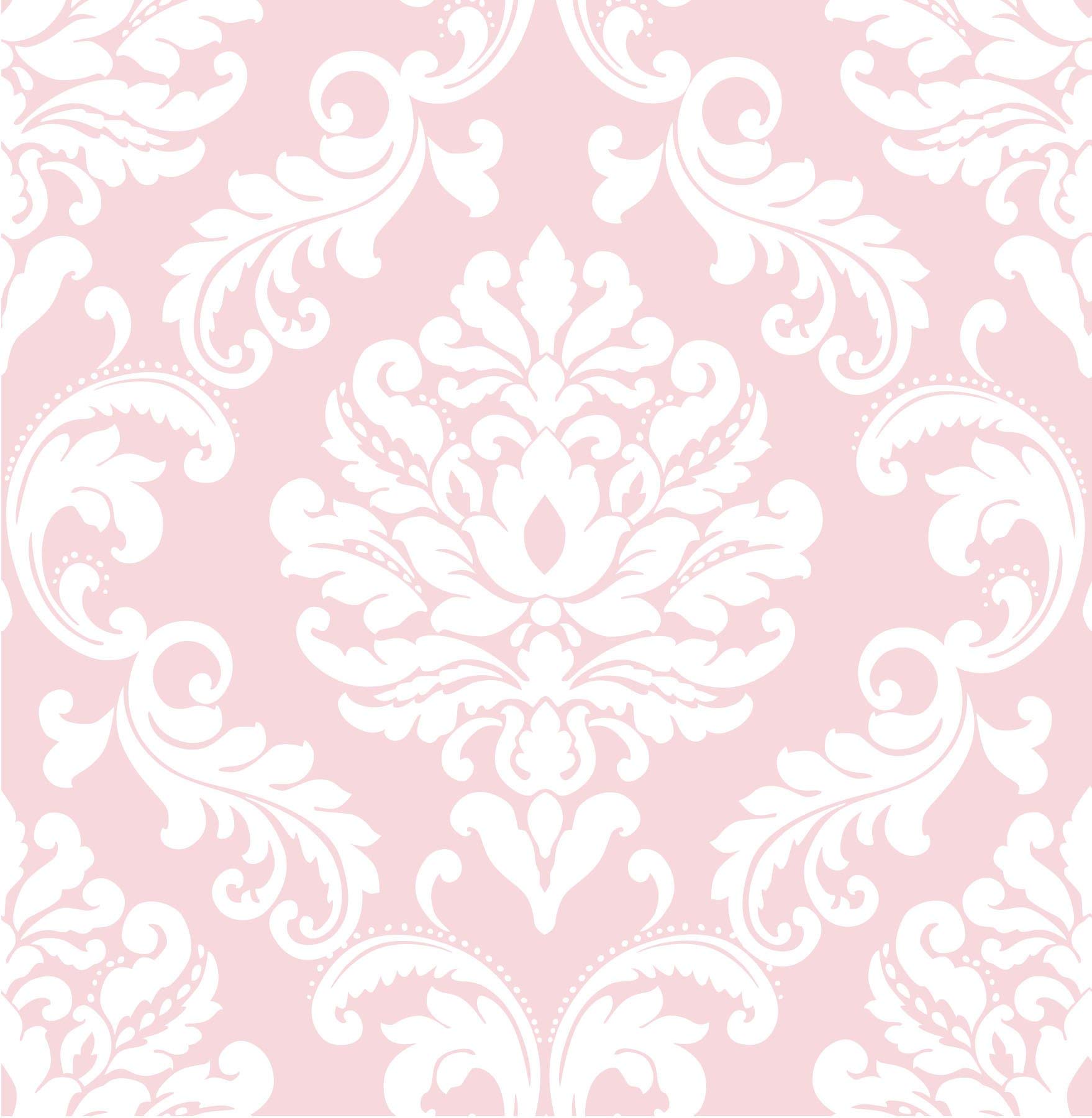 NuWallpaper NU1397 Ariel Peel & Stick Wallpaper, Pink