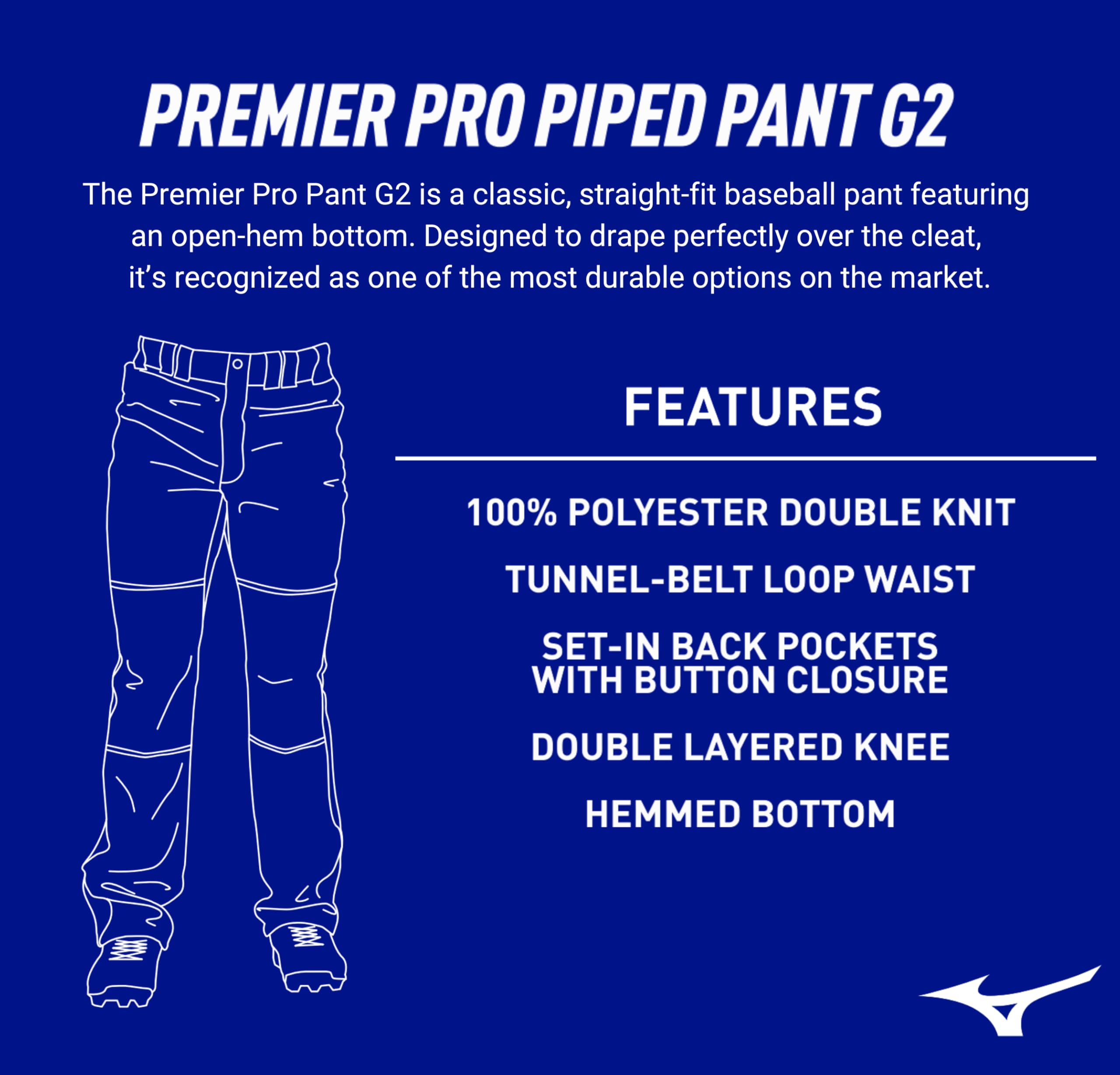 Mizuno mens Mizuno Premier Pro Piped Pant G2 XS White Royal, White/Royal, X-Small US